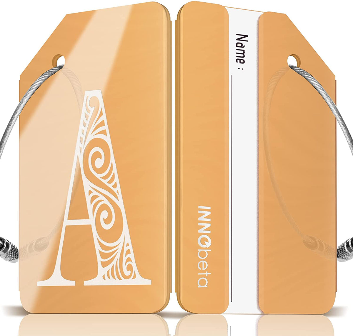 Initial Stainless Steel Luggage Tags (Rose Gold) | Tags for Suitcases ...