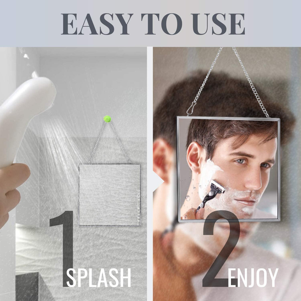 Fogless Shower Mirror | INNObeta Hanging Shower Mirror for Shaving